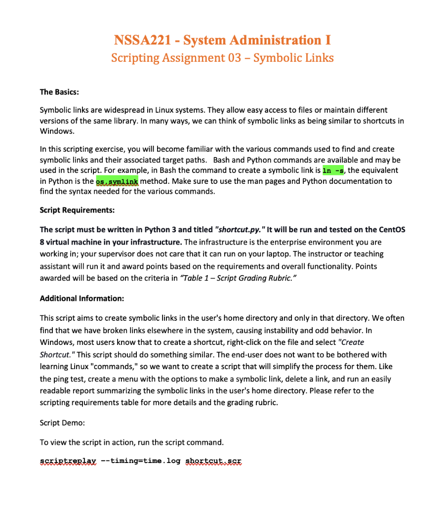 Solved NSSA221 - System Administration I Scripting | Chegg.com