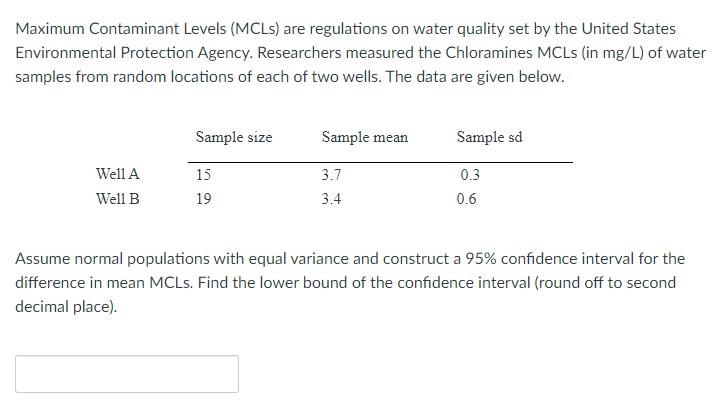 Solved Maximum Contaminant Levels (MCLs) are regulations on | Chegg.com