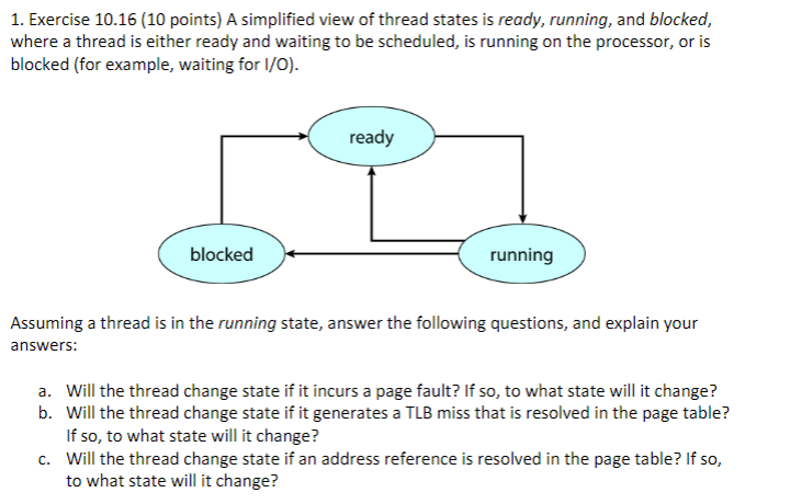 Solved 1. Exercise 10.16 (10 points) A simplified view of | Chegg.com