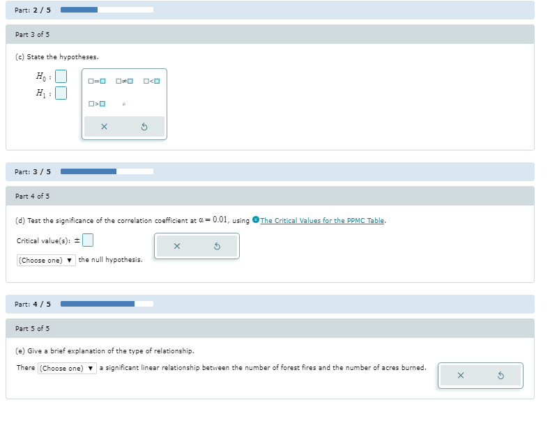 Solved Forest Fires and Acres Burned An environmentalist | Chegg.com