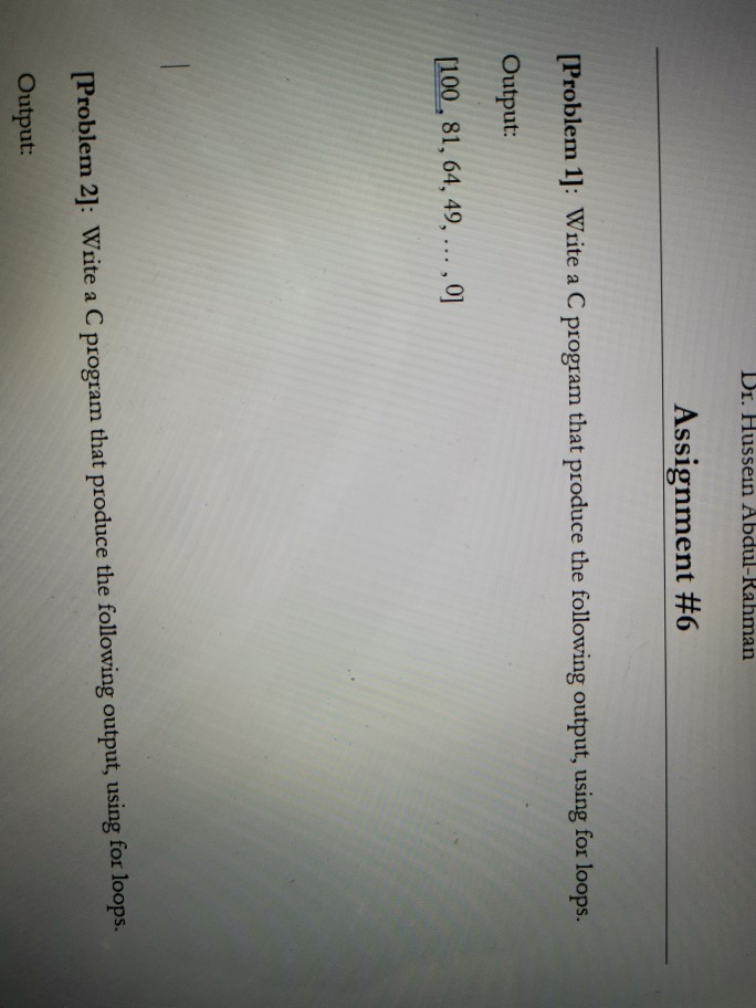 Solved Dr. Hussein Abdul-Rahman Assignment #6 [Problem 1]: | Chegg.com