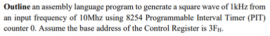Solved Outline an assembly language program to generate a | Chegg.com