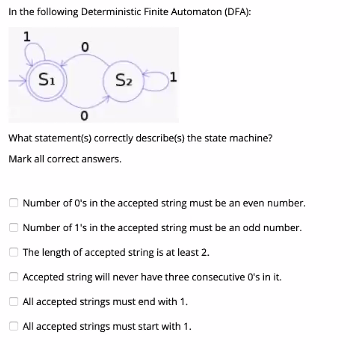 Solved In the following Deterministic Finite Automaton | Chegg.com