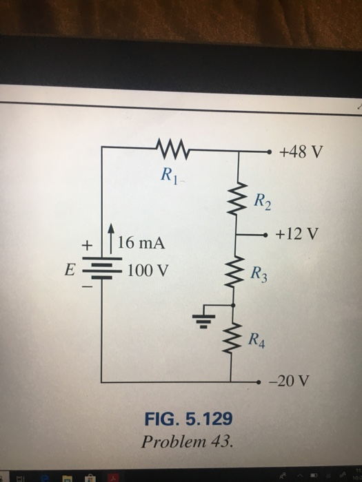 Solved 43. Determine the values of Ri, R2. R3, and R, for | Chegg.com