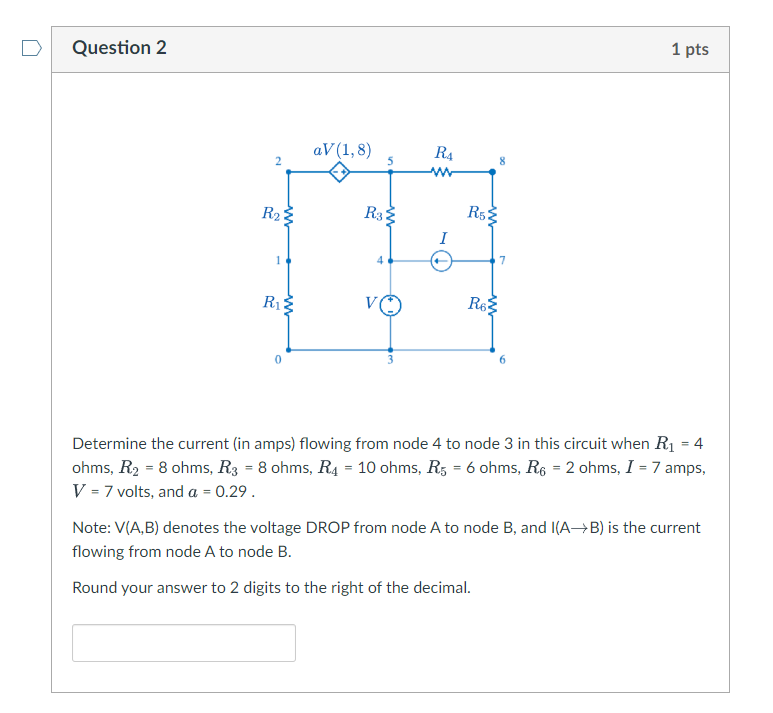 Solved Determine the current (in amps) flowing from node 4 | Chegg.com