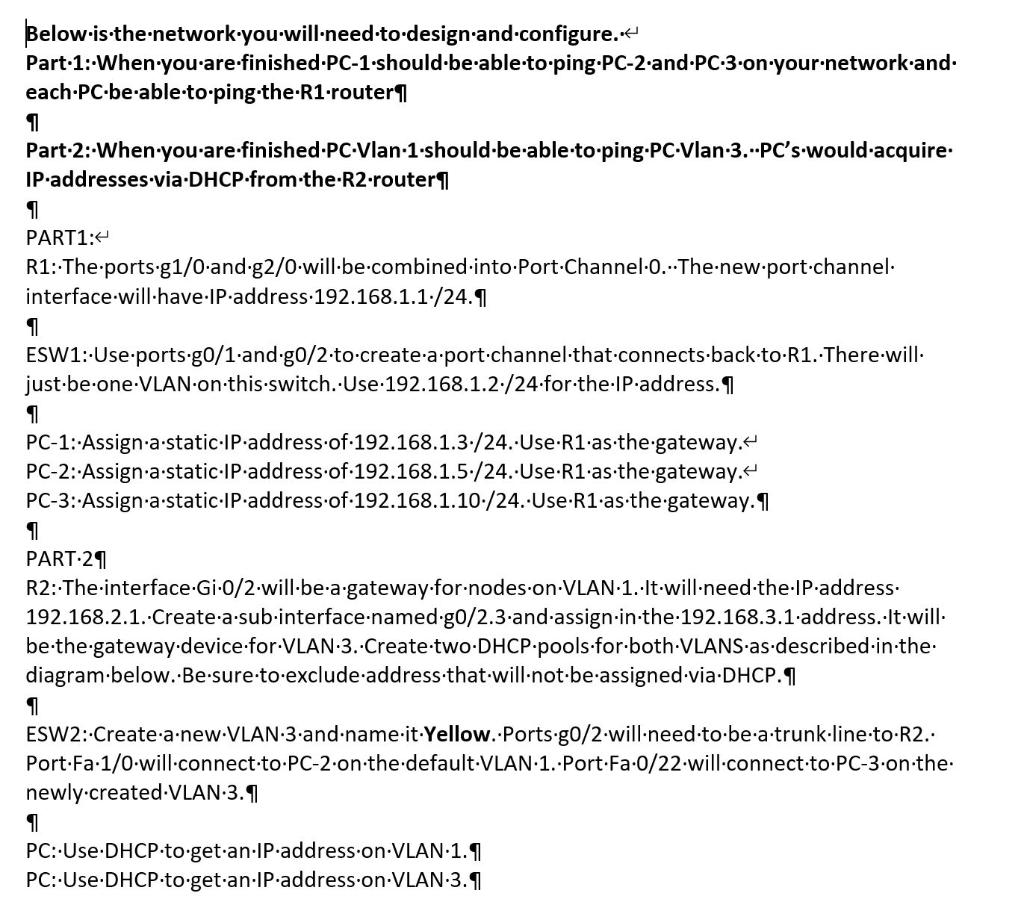 Solved Below is the network-you will need to design and | Chegg.com