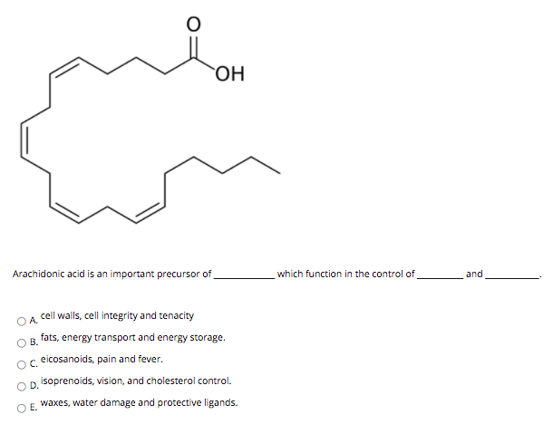 Solved The structure of arachidonic acid is shown below. | Chegg.com