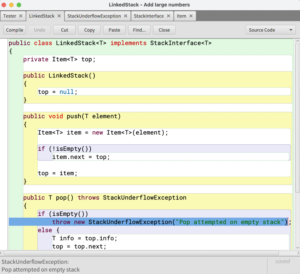 Solved Using Java I am adding large numbers using stacks my | Chegg.com