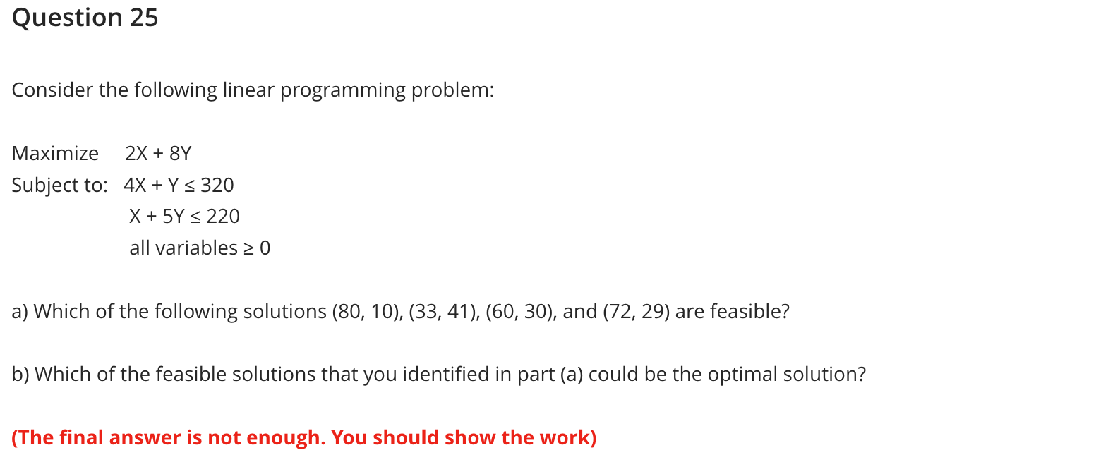Consider The Following Linear Programming Problem 