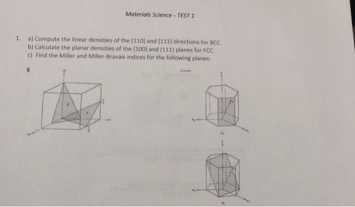 Solved Materials Science-TEST 1 a) Compute the linear | Chegg.com