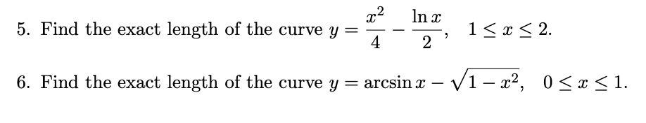Solved 5. Find the exact length of the curve | Chegg.com