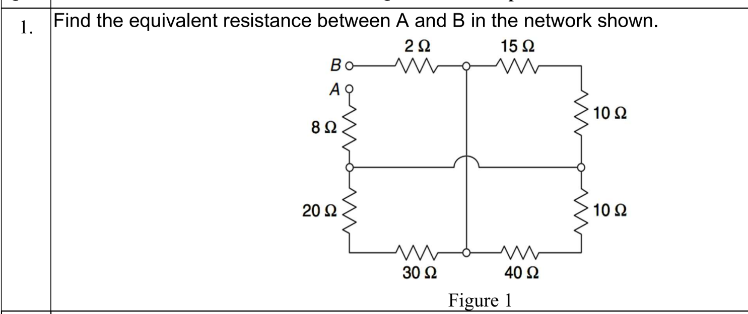 Solved 1 ﻿find The Equivalent Resistance Between A And B In