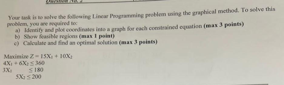 Solved Your task is to solve the following Linear | Chegg.com