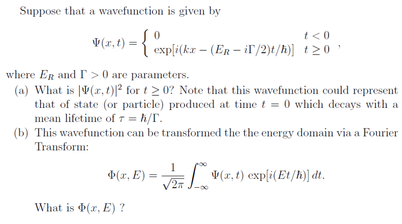 Suppose That A Wavefunction Is Given By 