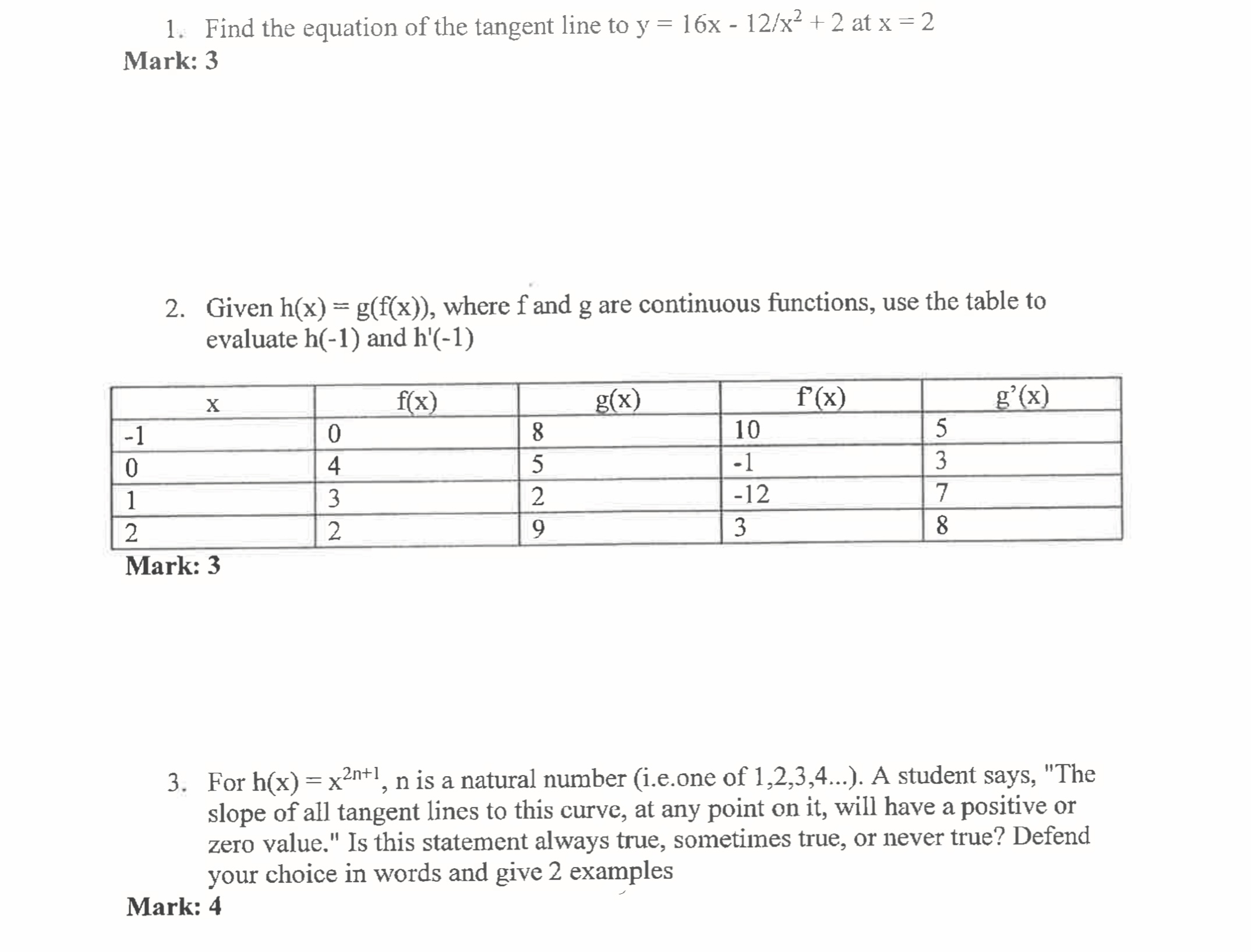Solved 1. Find the equation of the tangent line to | Chegg.com