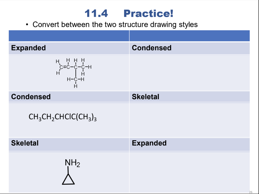 Solved 11.4 Practice! - Convert between the two structure | Chegg.com