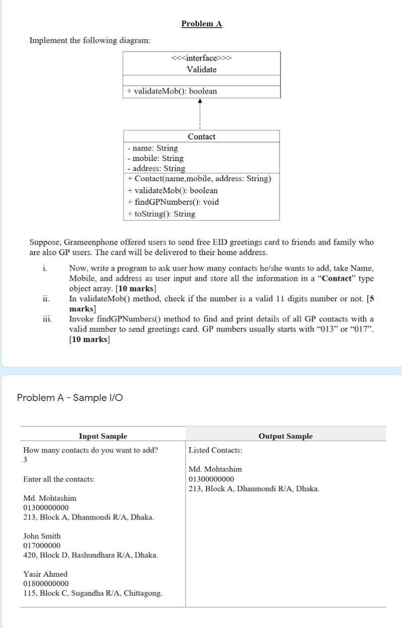 Solved Problem A Implement the following diagram: | Chegg.com