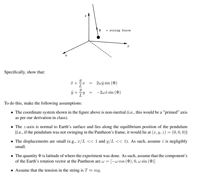 Solved Consider the “Foucault pendulum”, as shown below. | Chegg.com
