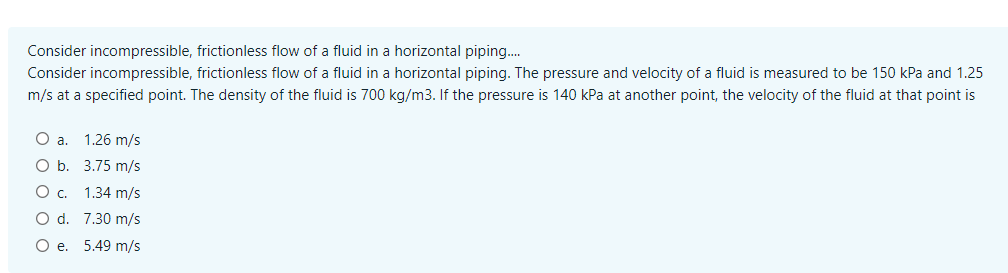 Solved Consider incompressible, frictionless flow of a fluid | Chegg.com