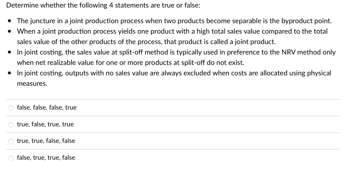 Solved Determine whether the following 4 statements are true | Chegg.com
