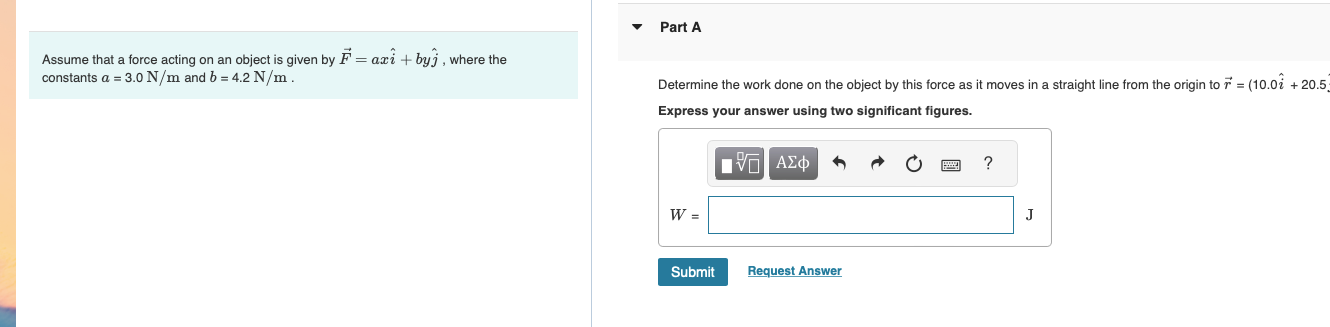 Solved Assume That A Force Acting On An Object Is Given By