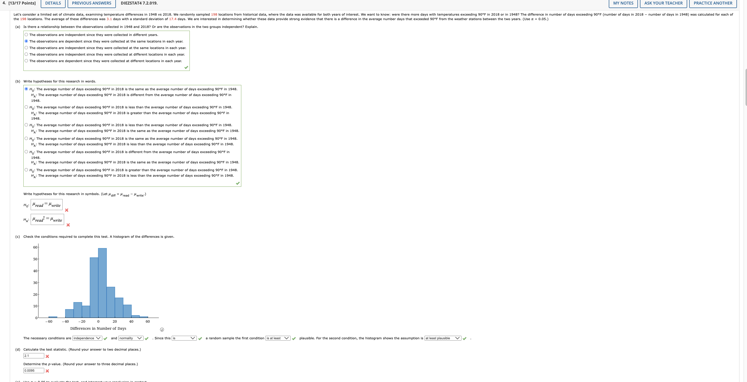 Solved the(a)8 ﻿locations. The average of ﻿these differences | Chegg.com
