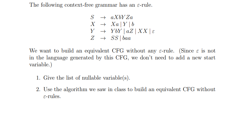 Solved The following context-free grammar has an ε-rule. | Chegg.com