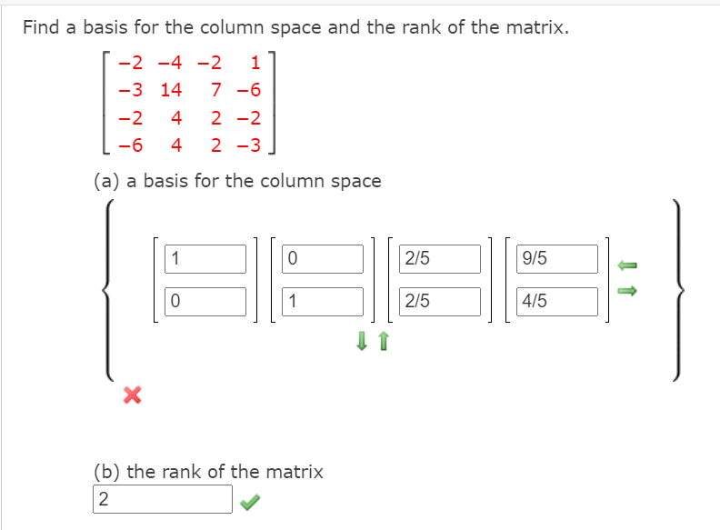 Solved Find a basis for the column space and the rank of the | Chegg.com