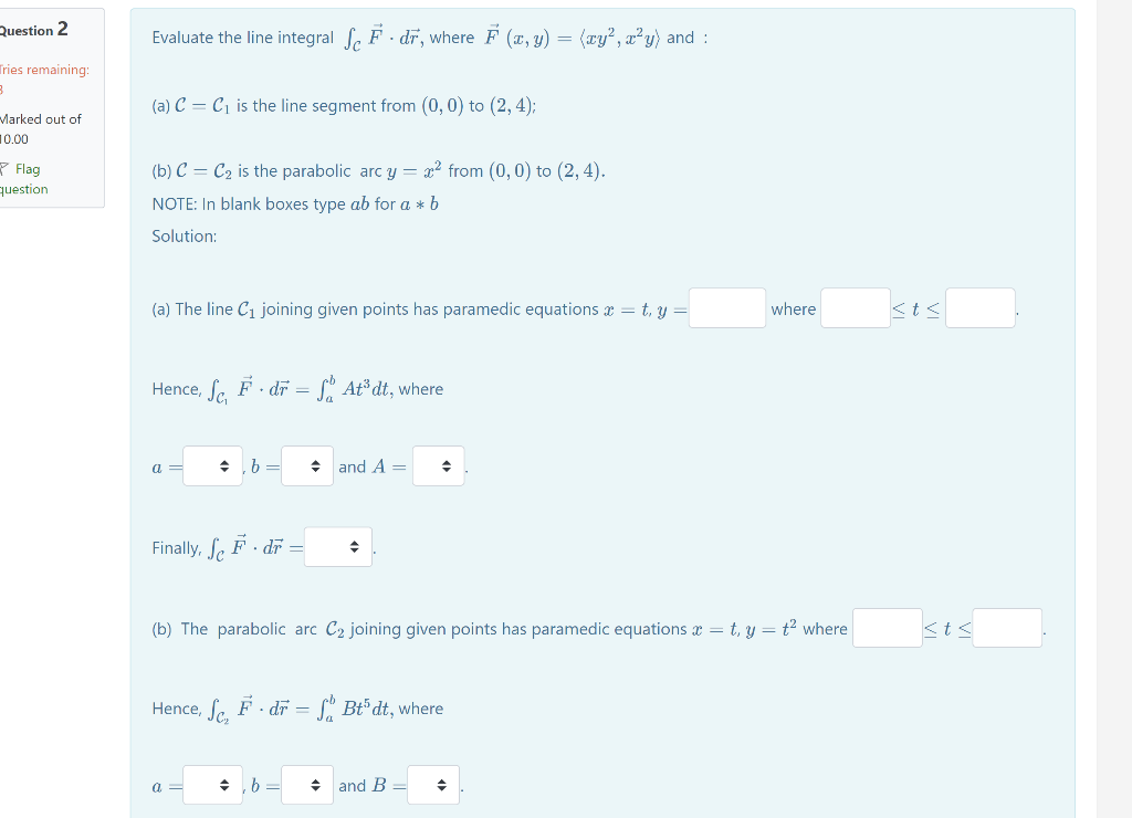 Evaluate the line integral ∫CF⋅dr, where | Chegg.com