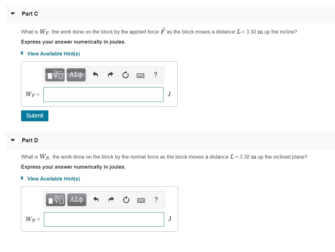 Solved Work on a Block Sliding Up a Frictionless Incline A | Chegg.com