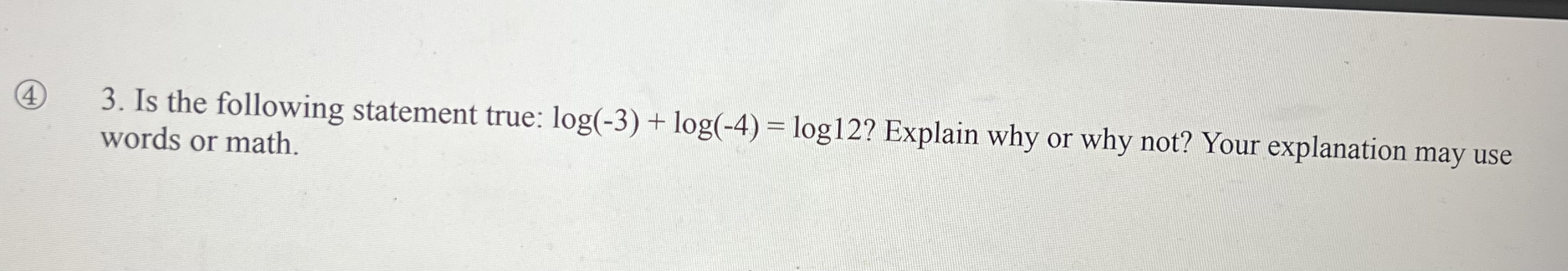 Solved (4) 3. ﻿Is the following statement true: | Chegg.com