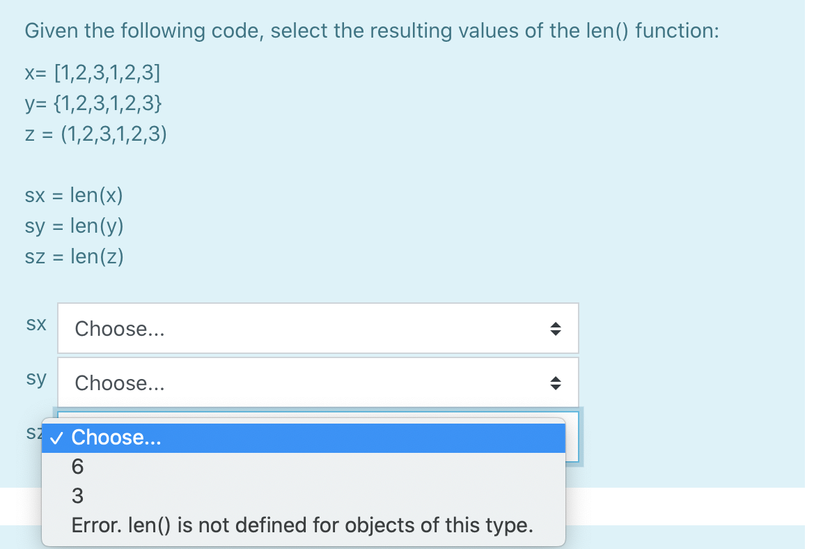 Solved Given the following code, select the resulting values | Chegg.com