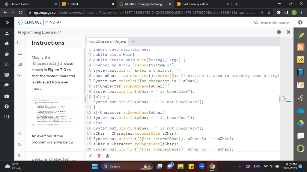 Solved Modify the CharacterInfo class shown in Figure 7-3 so | Chegg.com
