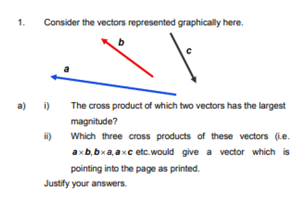 Solved Consider the vectors represented graphically here. i) | Chegg.com