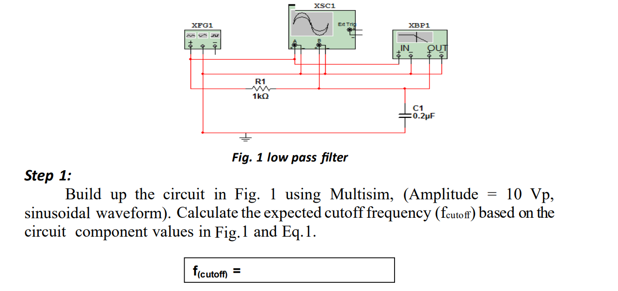 Step 1:Build up the circuit in Fig. 1 ﻿using | Chegg.com