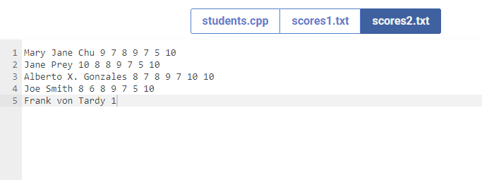 Solved Suppose we wish to read student data in the | Chegg.com
