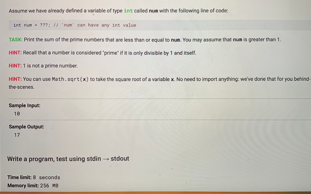 Solved Assume we have already defined a variable of type int | Chegg.com