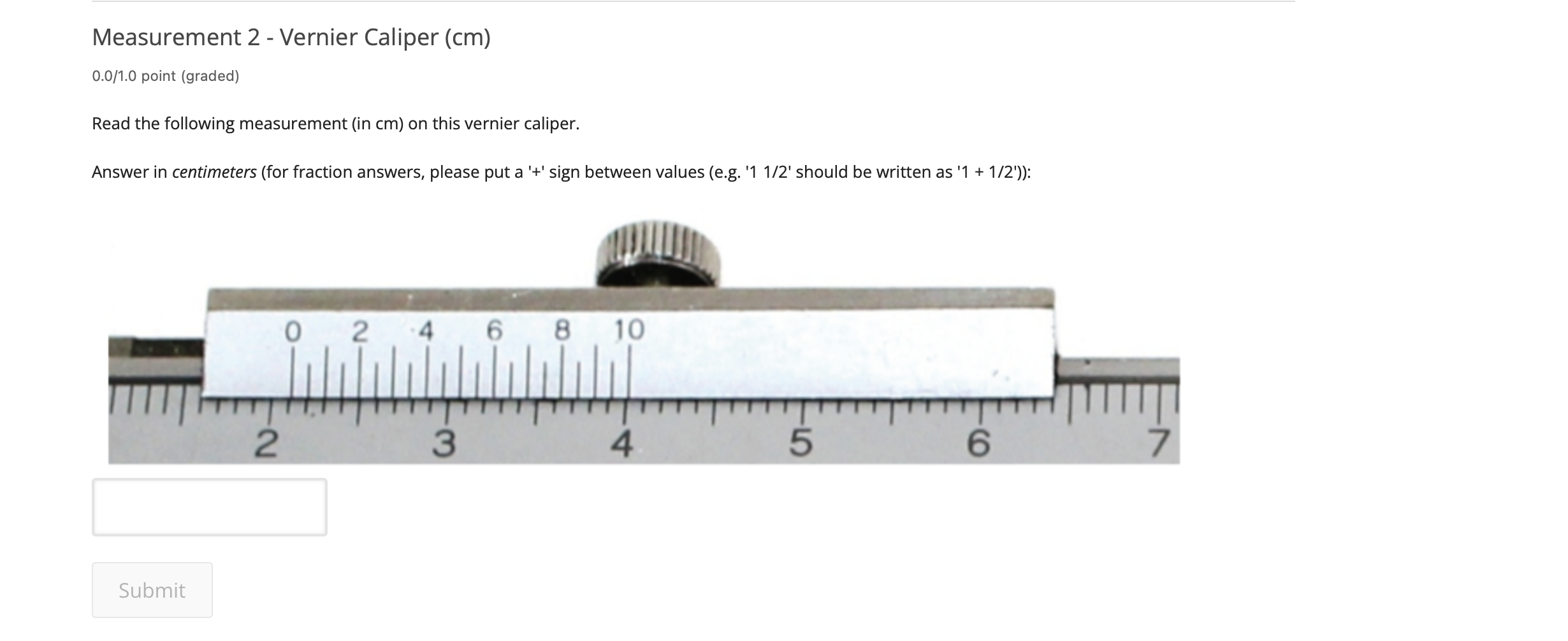 Solved Measurement 1 - Length (in) 0.0/1.0 point (graded) | Chegg.com