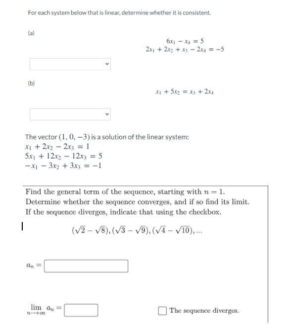 Solved For each system below that is linear, determine | Chegg.com