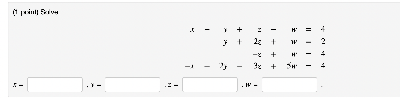Solved (1 point) Solve | Chegg.com