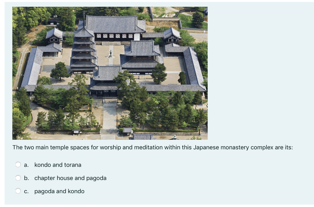 The two main temple spaces for worship and meditation | Chegg.com