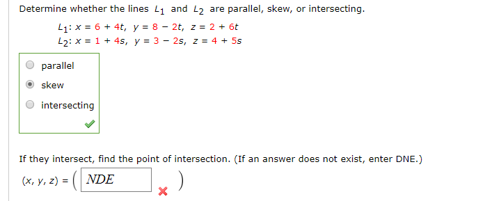 Solved Determine whether the lines L1 and L2 are parallel, | Chegg.com