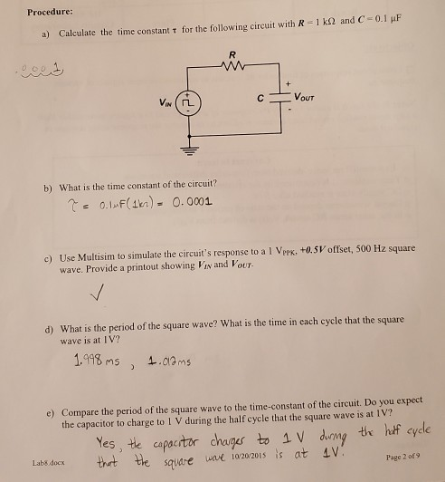 Solved Procedure: for the following circuit with R - 1 K2 | Chegg.com