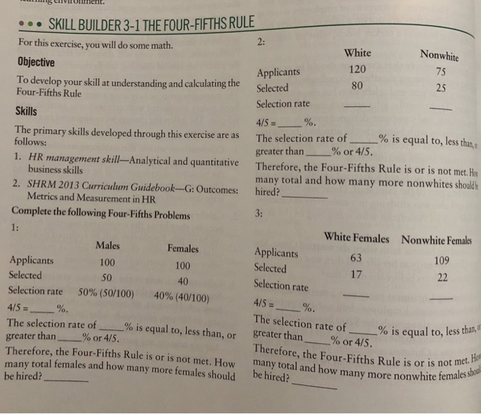 Solved SKİLL BUILDER 3-ITHE FOUR-FIFTHS RULE 2: For this | Chegg.com