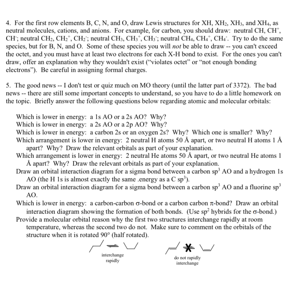 Solved 4. For the first row elements B, C, N, and 0, draw | Chegg.com