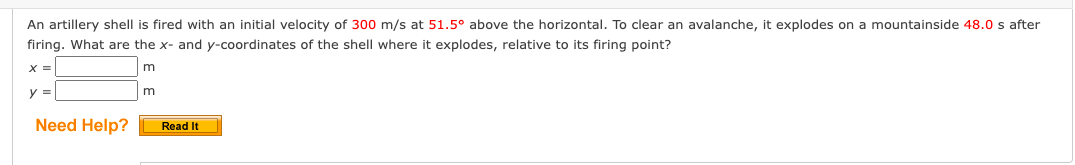 Solved An artillery shell is fired with an initial velocity | Chegg.com
