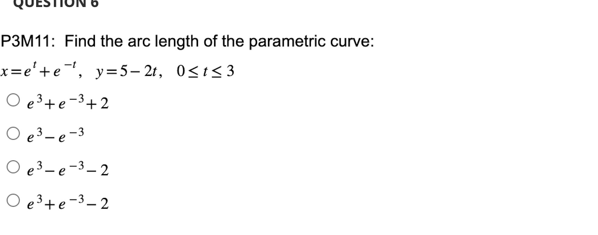 Solved P3M11: Find the arc length of the parametric curve: | Chegg.com