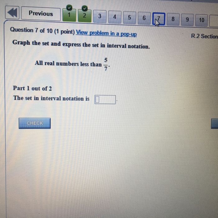 Solved Graph the set and express the set in interval | Chegg.com