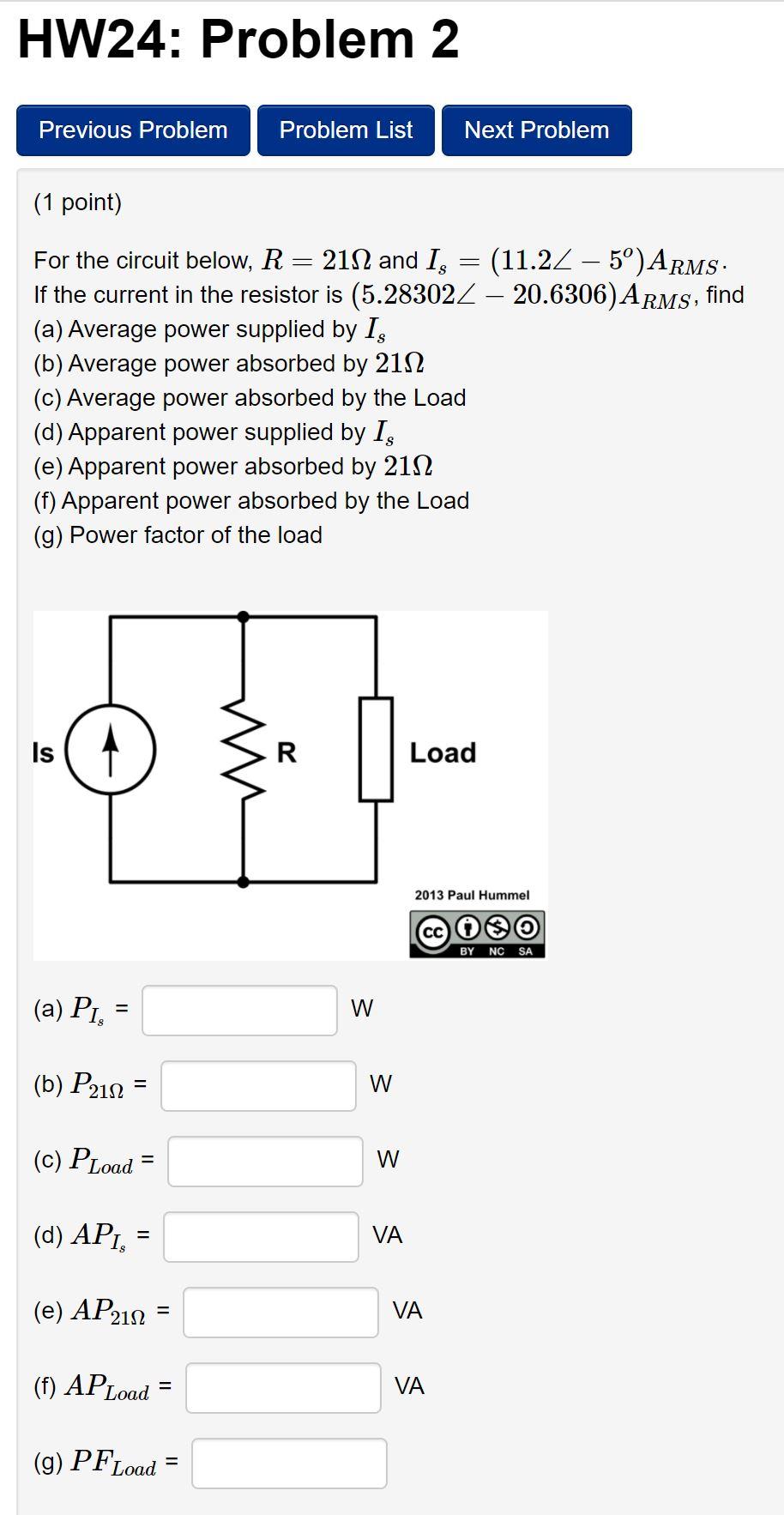 Solved HW24: Problem 2 Previous Problem Problem List Next | Chegg.com