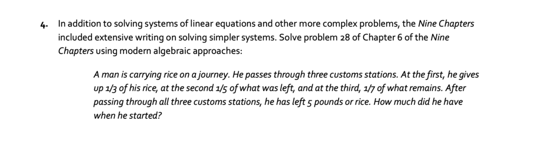 Solved 4. In addition to solving systems of linear equations | Chegg.com